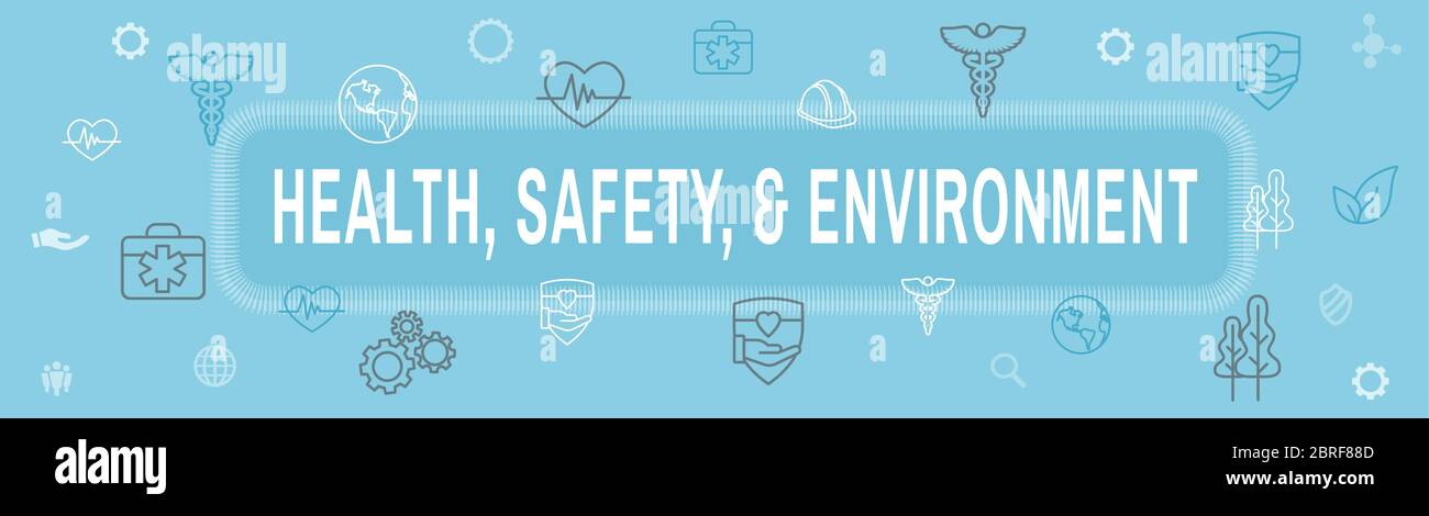 Health Safety & Environment Icon Set and Web Header Banner Stock Vector ...