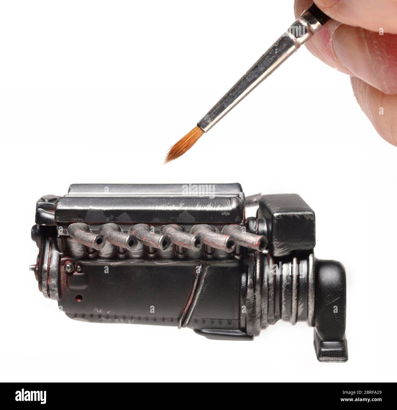 Making a miniature 12 cylinder aero engine Stock Photo - Alamy