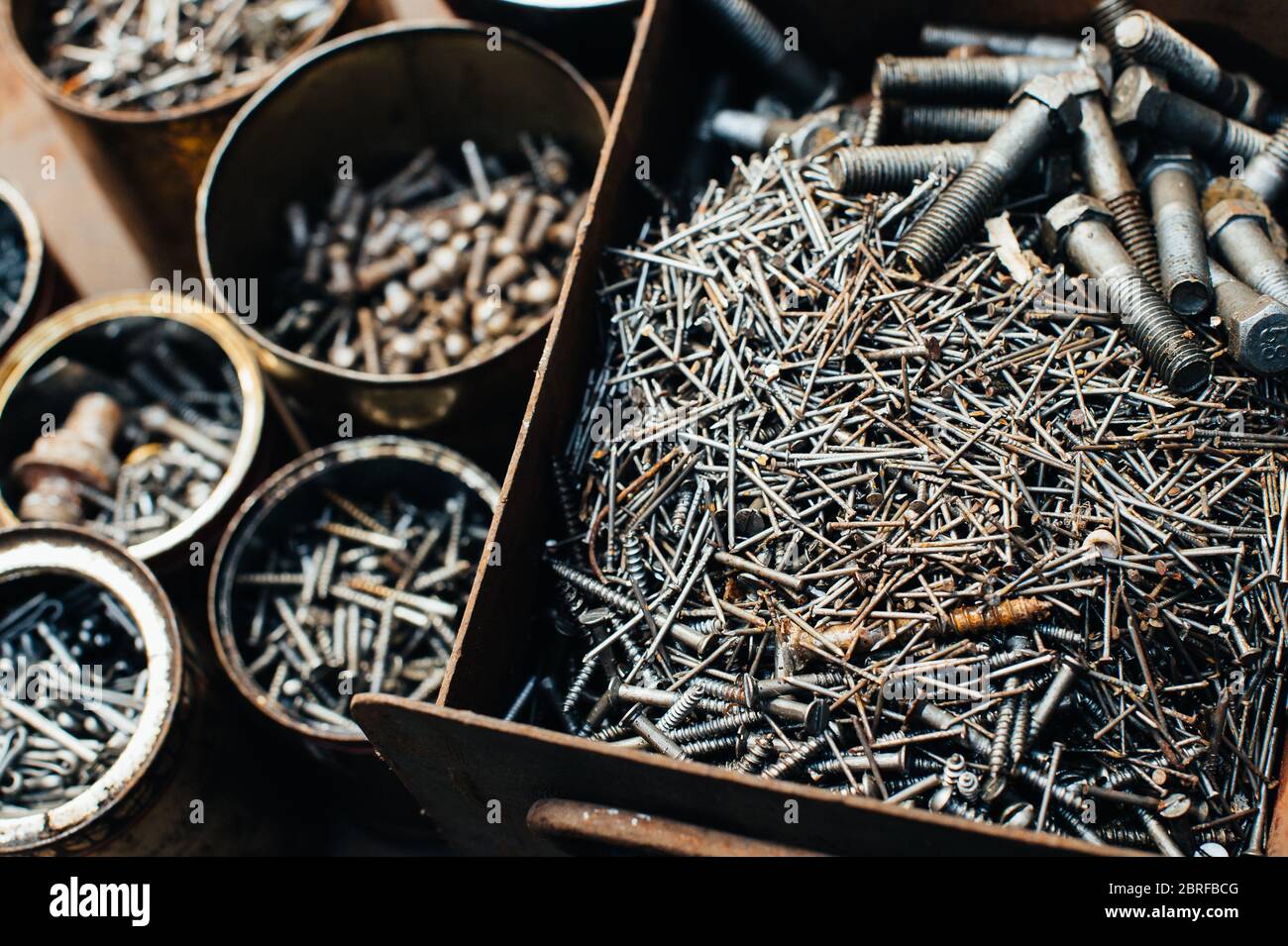 Scrap metal nail screw hi-res stock photography and images - Alamy