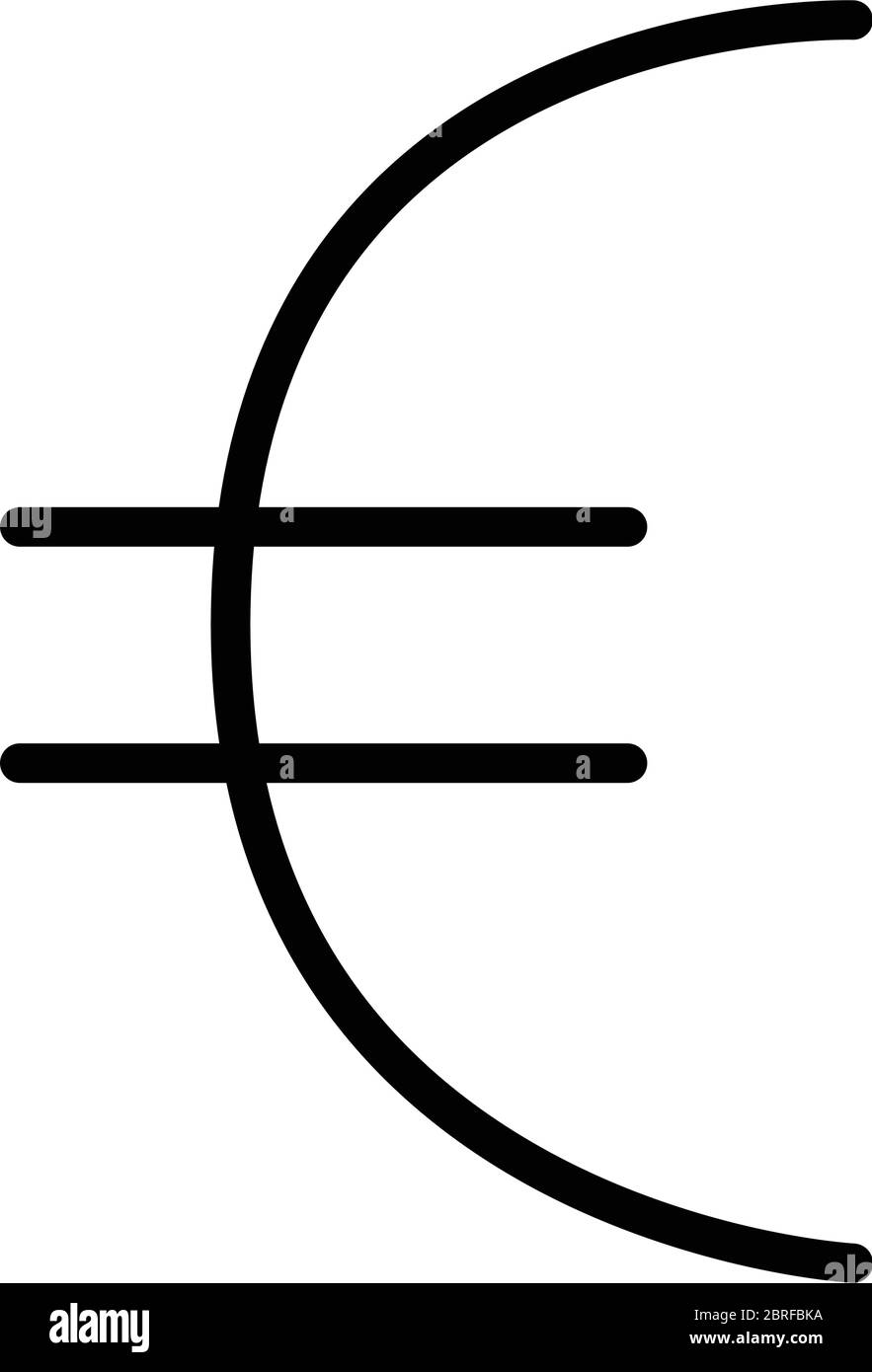 Euro icon vector icon line illustration sign flat isolated Stock Vector ...