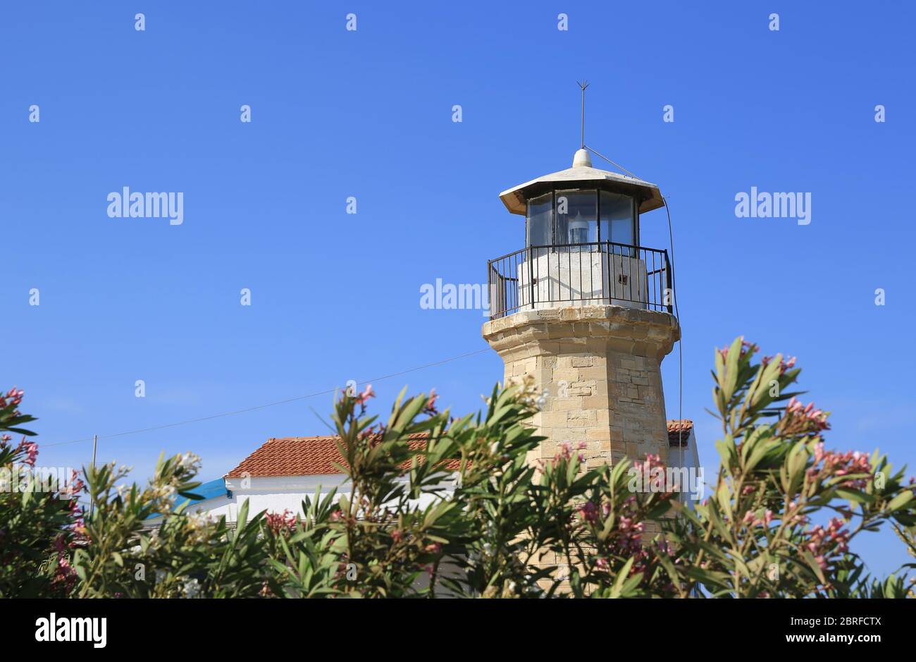 View on Pervolia lighthouse near Larnaka City in Cyprus Stock Photo - Alamy