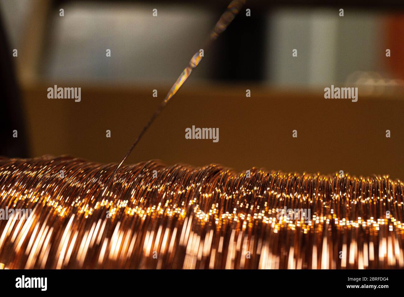 Production of copper wire, cable in reels at factory. Cable factory ...