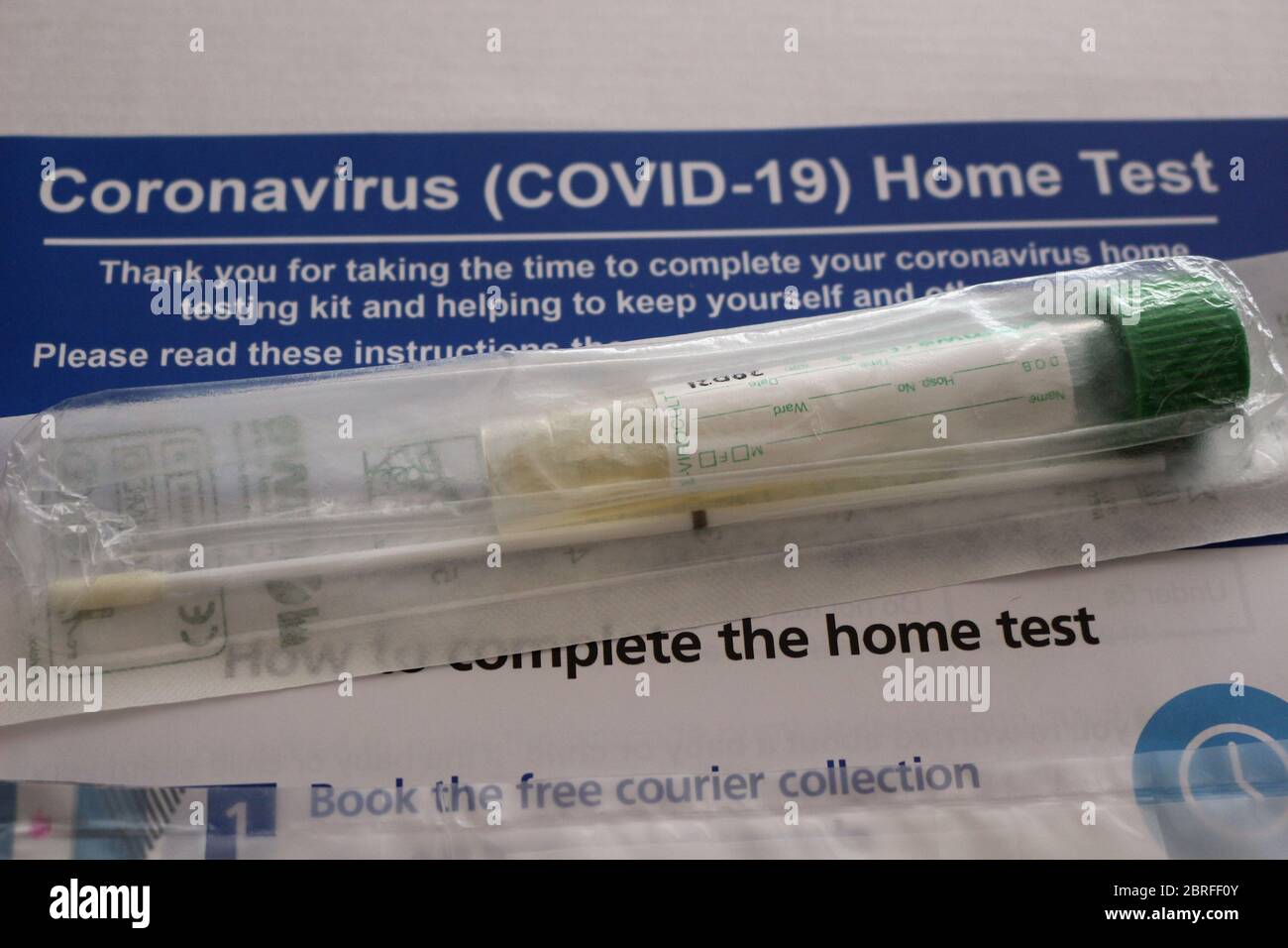 A swab and collection container for COVID-19 testing in the UK Stock ...