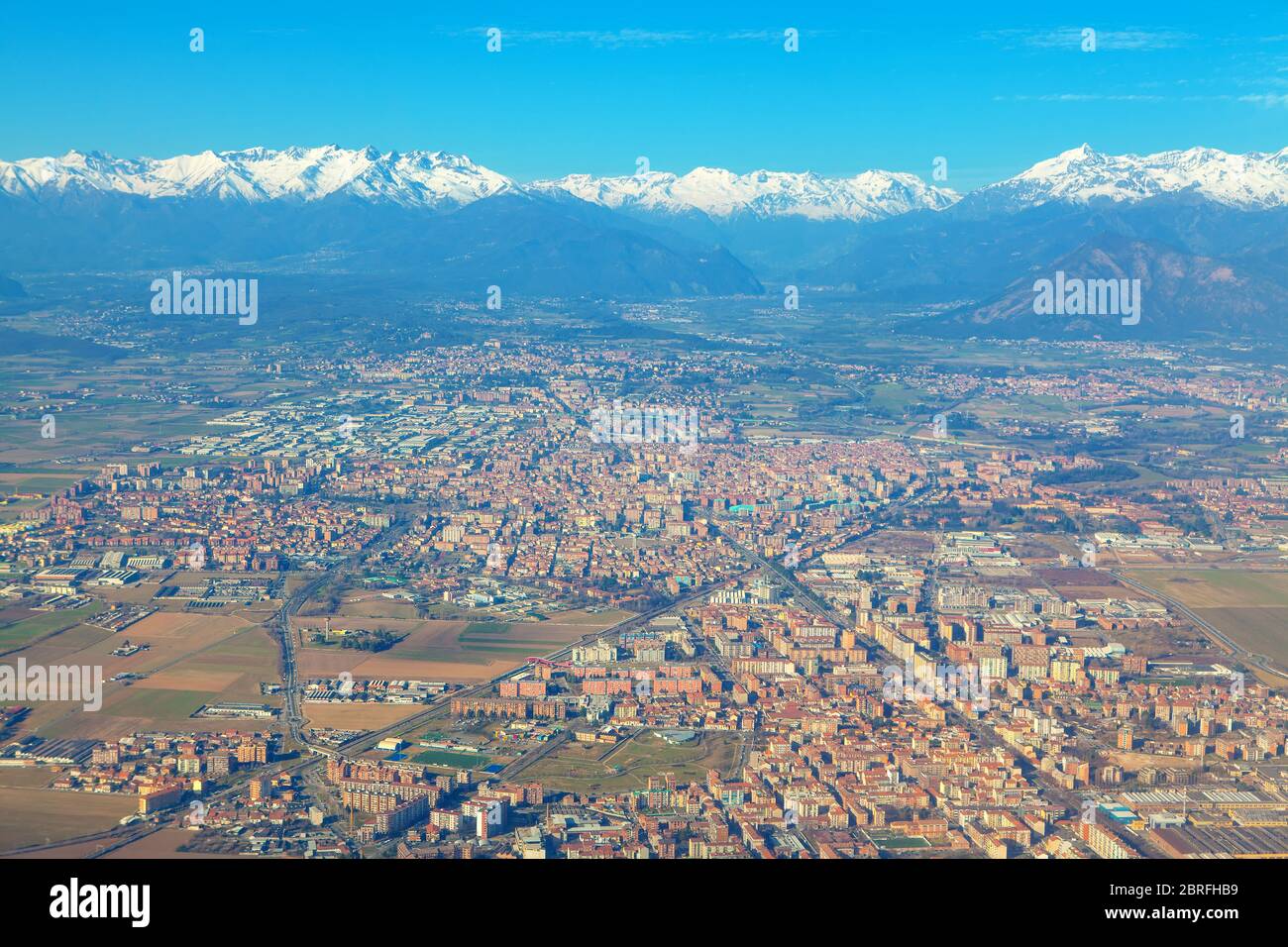 panoramic view of Turin city and Alps mountains Stock Photo - Alamy