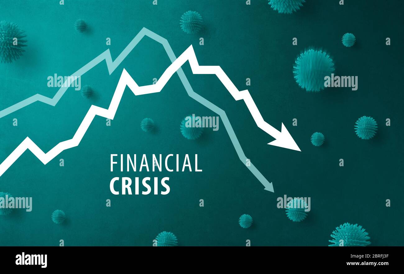 Descending graph, danger, crisis, impact and corona virus concept Stock ...