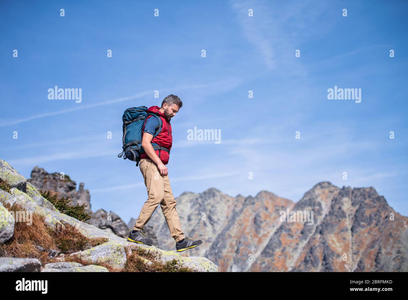 Hiking hobby alone man backpacker hi-res stock photography and images ...