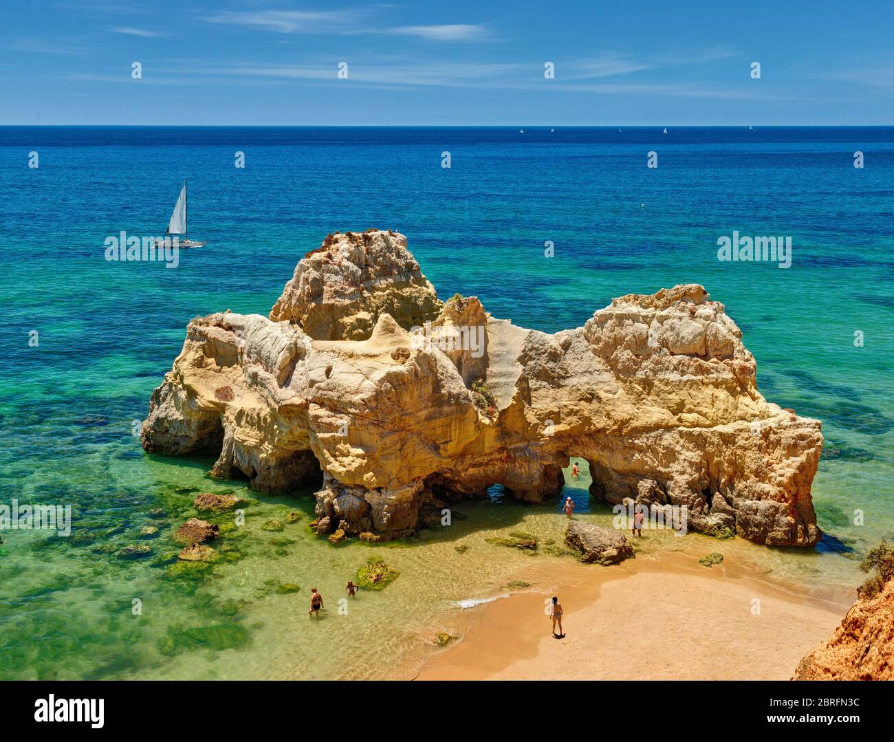 Rock formation at Praia da Rocha, the Algarve, Portugal Stock Photo - Alamy