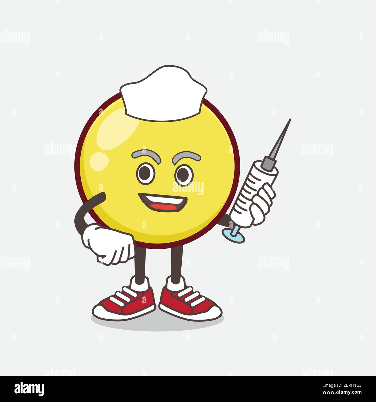 An illustration of Yellow Emoticon cartoon mascot character as nurse ...