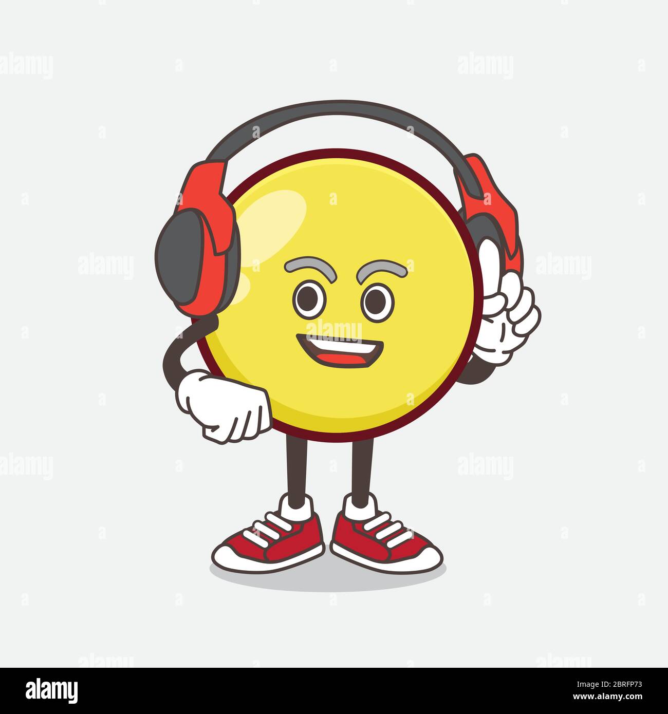 An illustration of Yellow Emoticon cartoon mascot character speaking on ...