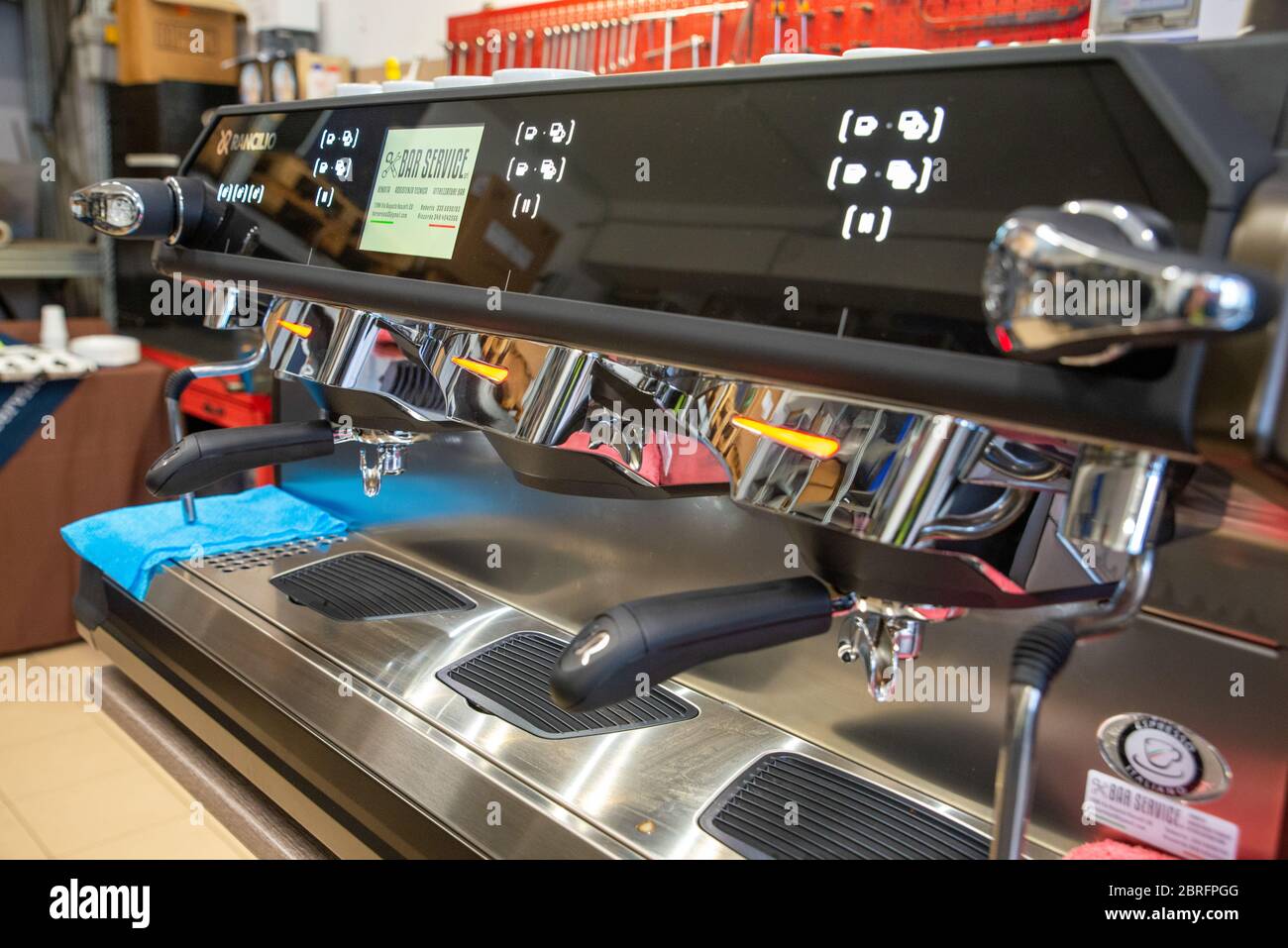 professional coffee beans espresso machine Stock Photo - Alamy