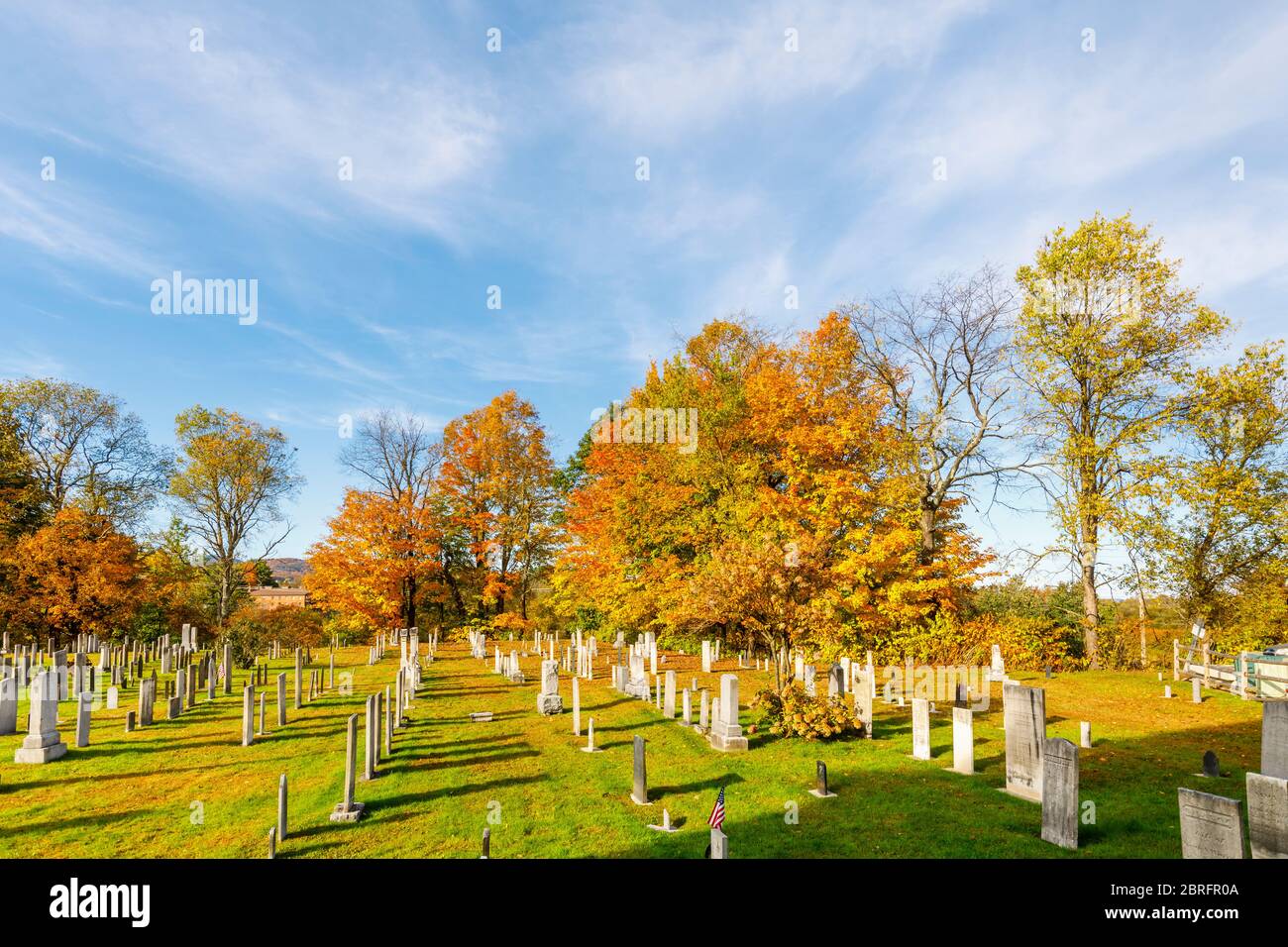 View of the Old Yard Center Cemetery behind the famous Stowe Community ...
