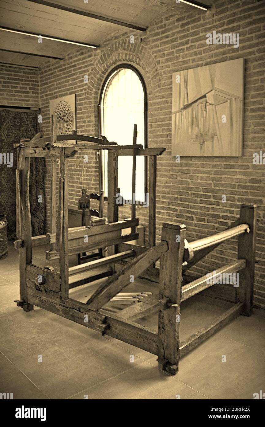 old textile machinery of history Stock Photo - Alamy