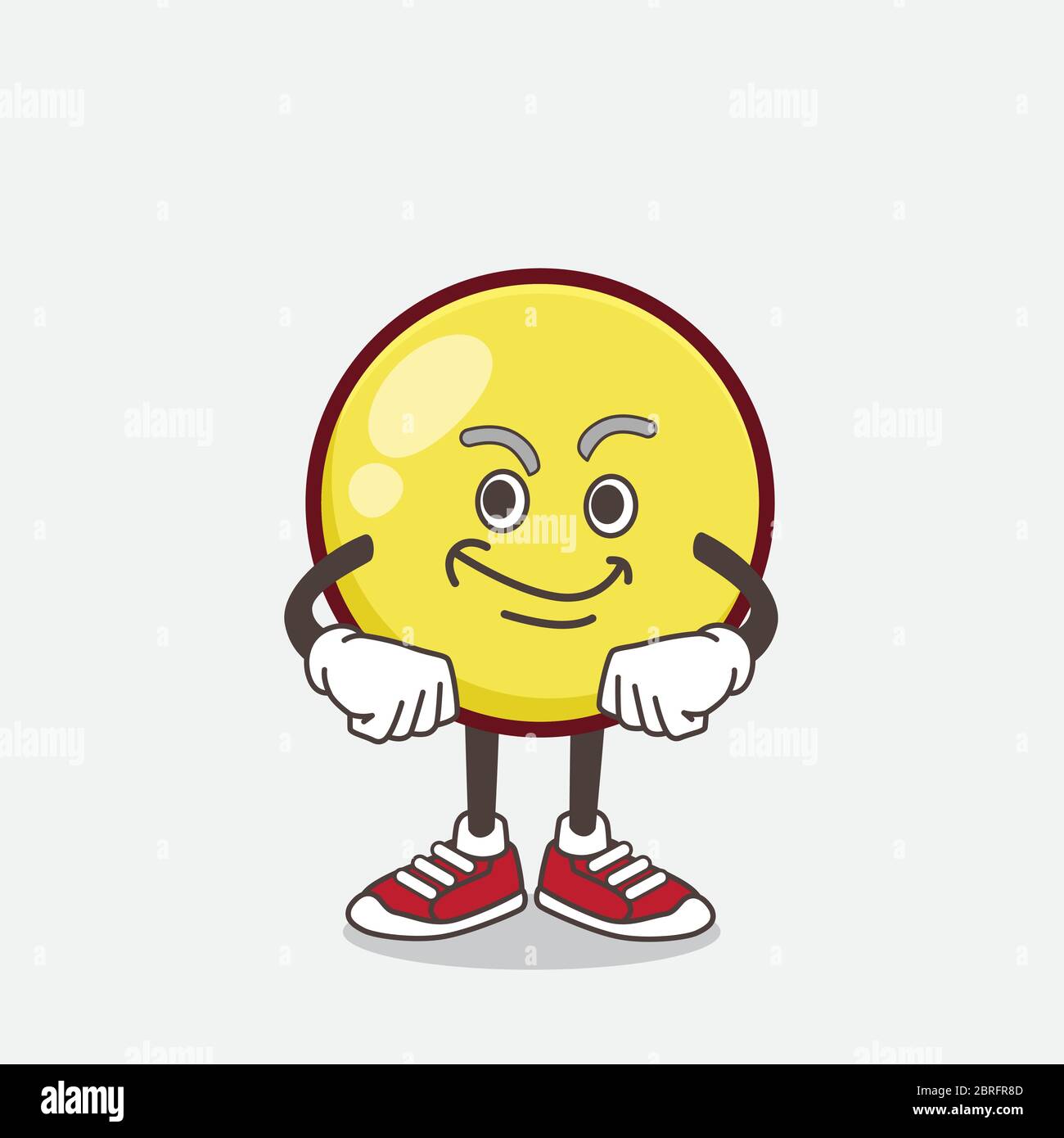 An illustration of Yellow Emoticon cartoon mascot character with ...