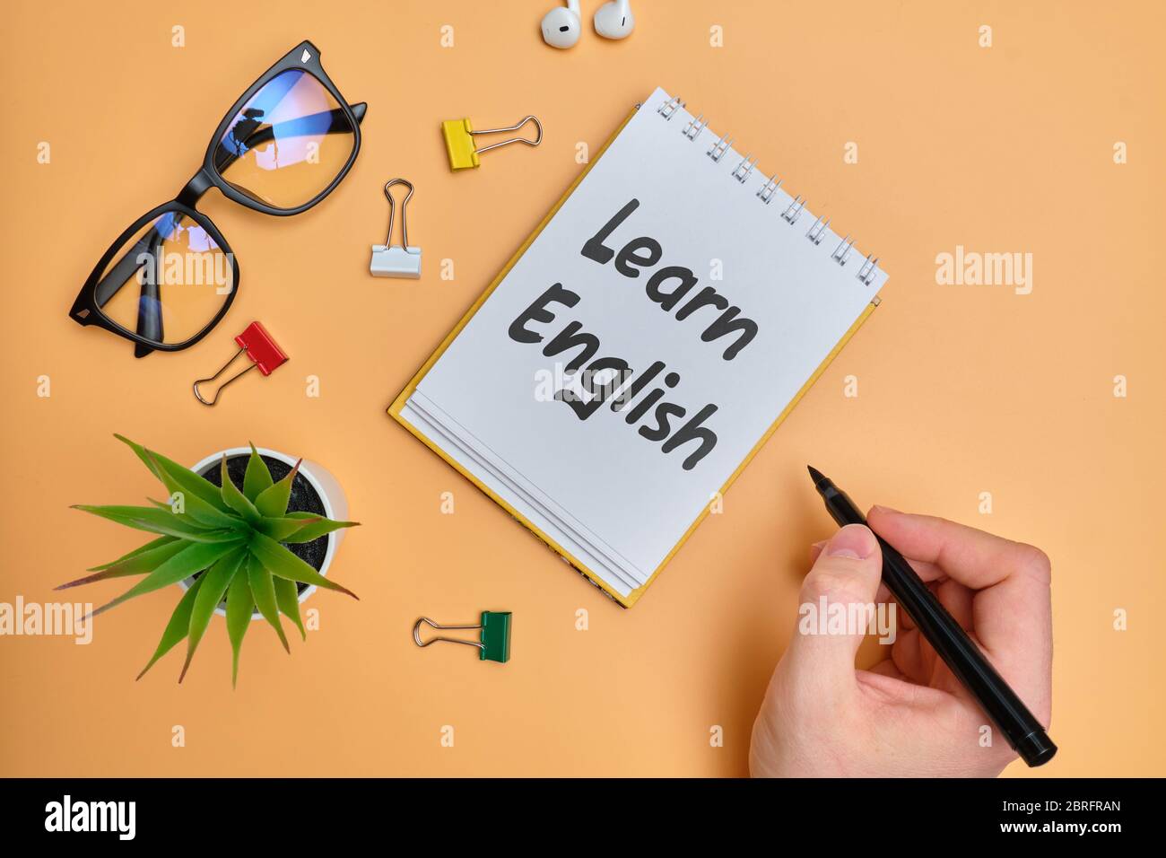 Notebook text learn english hi-res stock photography and images - Alamy