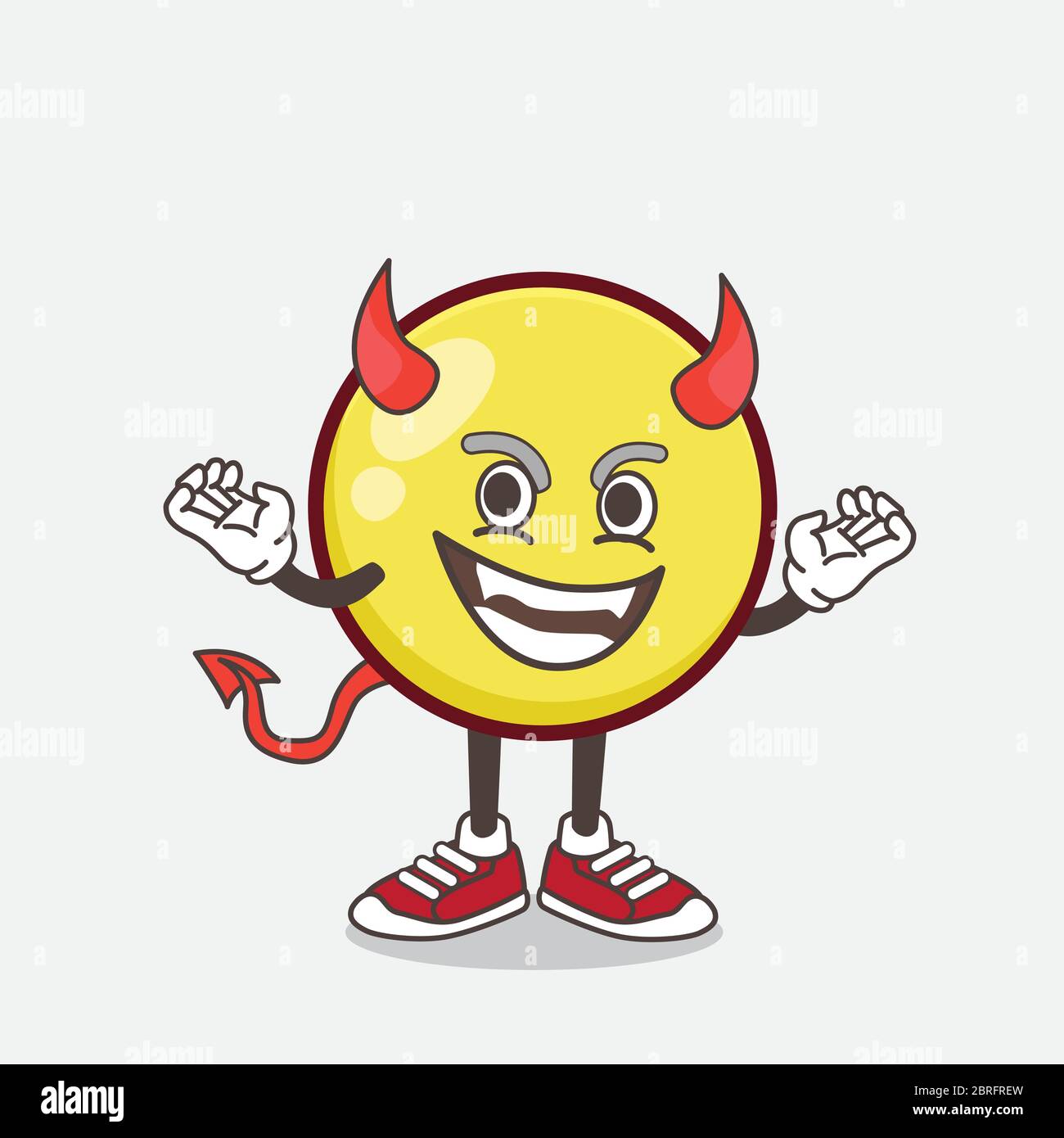 An illustration of Yellow Emoticon cartoon mascot character as red ...
