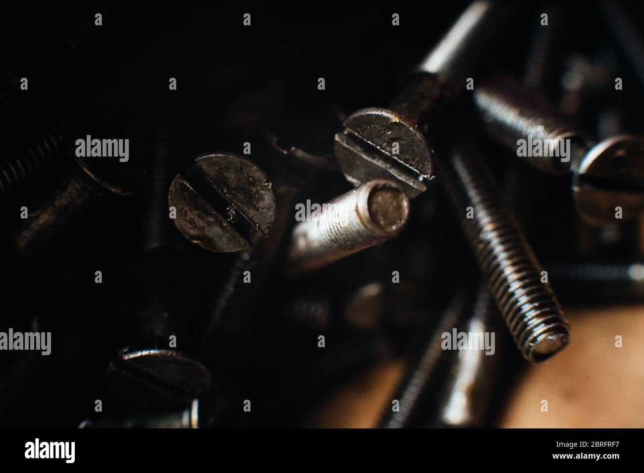 Scrap metal. Old oil bolt. Close-up. Macro Stock Photo - Alamy