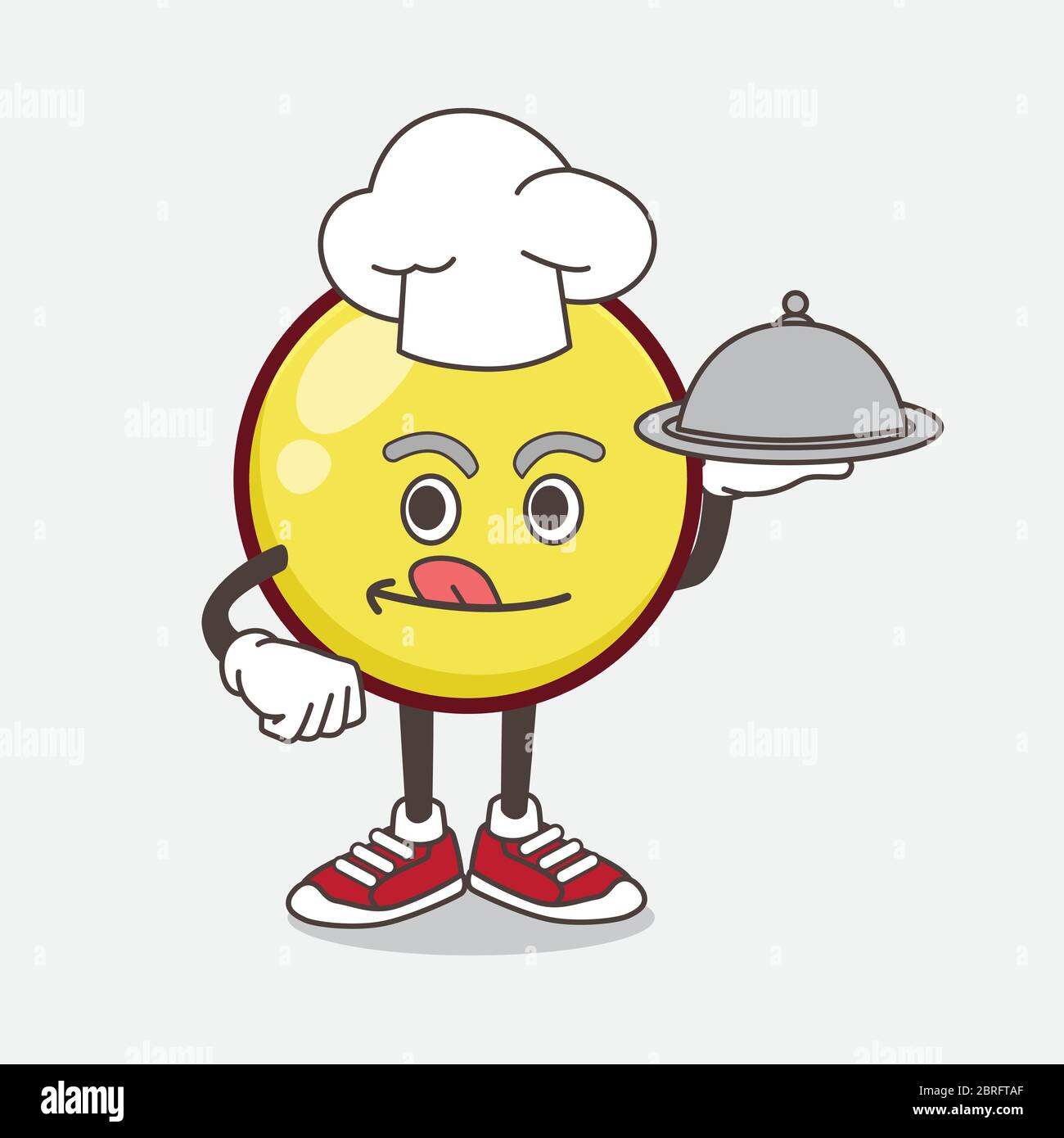 An illustration of Yellow Emoticon cartoon mascot character as a Chef ...
