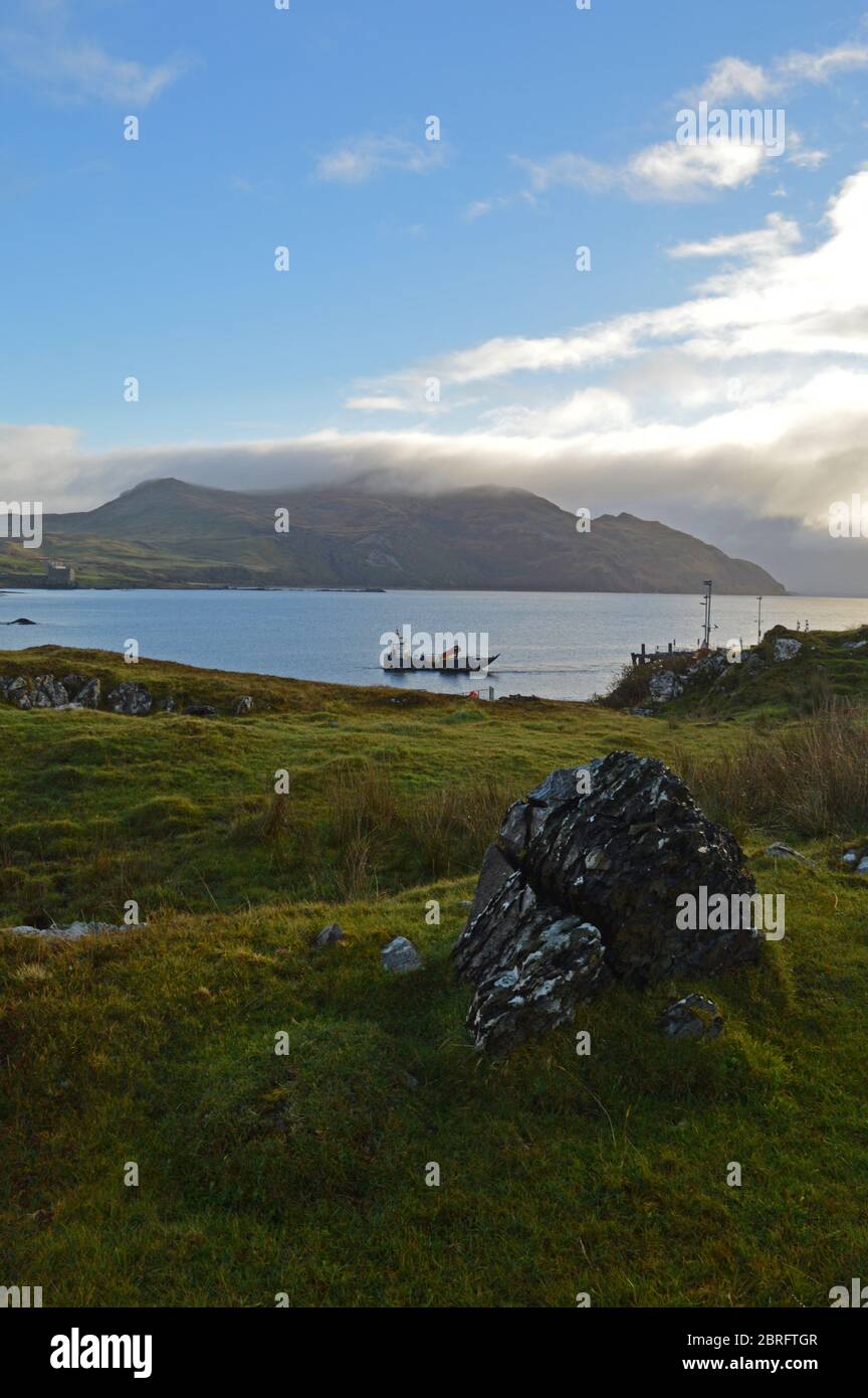 Ben Hiant and Ardnamurchan coastline at Kilchoan, Scotland Stock Photo ...