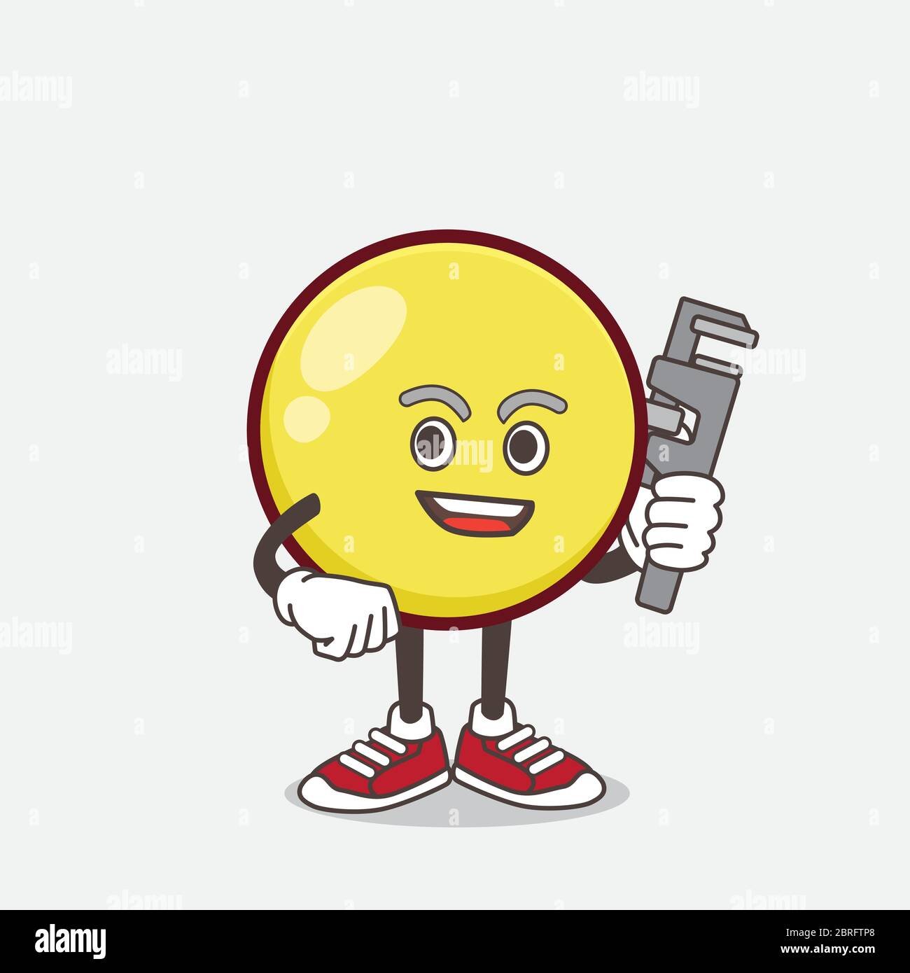 An illustration of Yellow Emoticon cartoon mascot character as happy ...