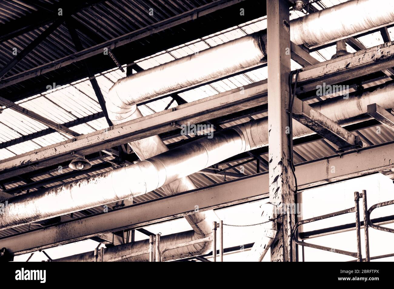 Pipeline and pipe rack of petroleum industrial plant. Offshore Industry ...