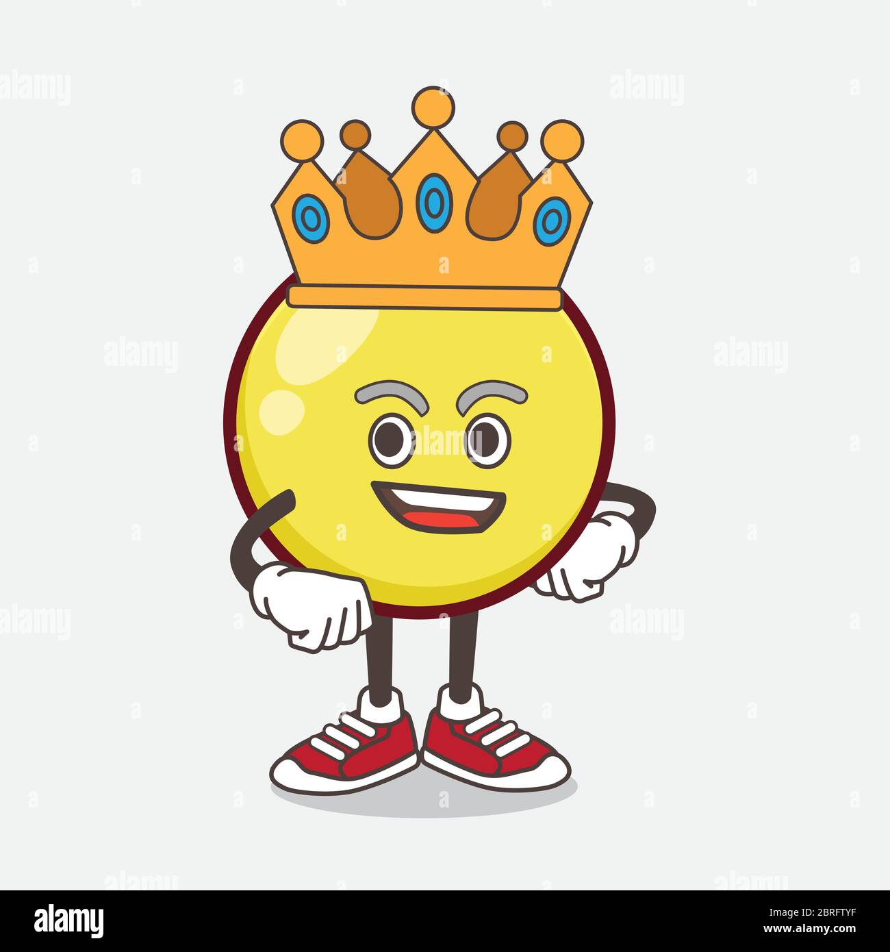 An illustration of Yellow Emoticon cartoon mascot character stylized of ...