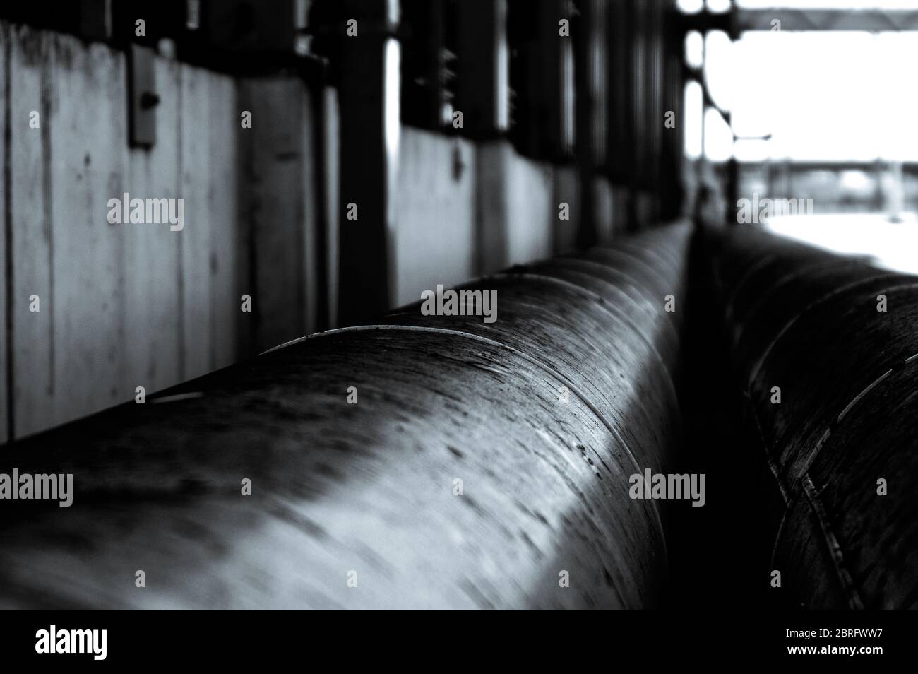 Pipeline and pipe rack of petroleum industrial plant. Offshore Industry ...