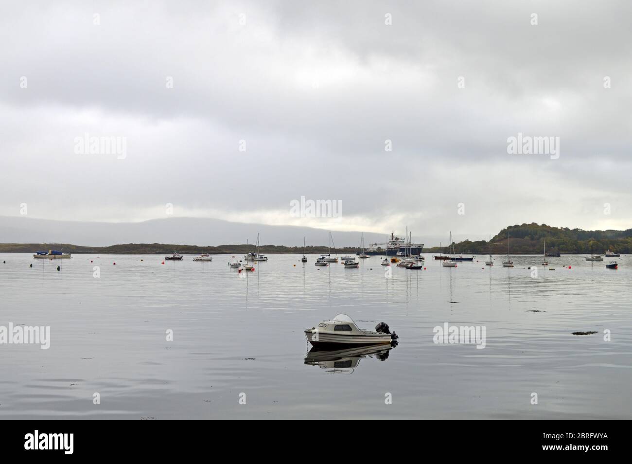 Boats on Sound of Mull, Tobermory, Isle of Mull, Scotland Stock Photo ...