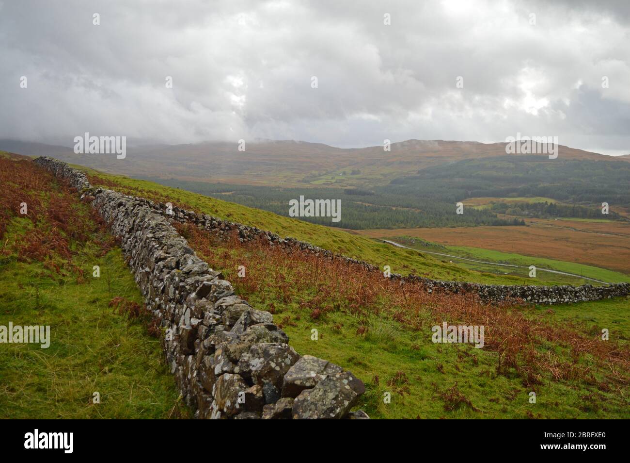Views towards Bienn na Cille on Isle of Mull road B8073 outside Dervaig ...