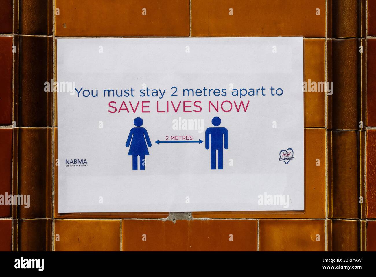 2 metre physical distancing sign during covid-19 pandemic in London ...