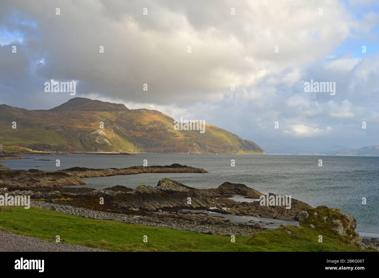 Ben Hiant and Ardnamurchan coastline at Kilchoan, Scotland Stock Photo ...