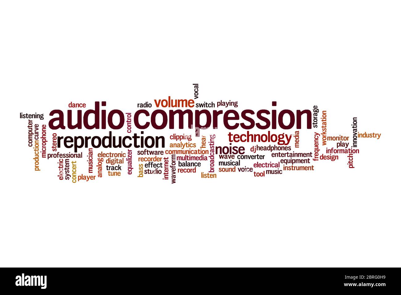 Audio compression cloud concept on white background Stock Photo - Alamy