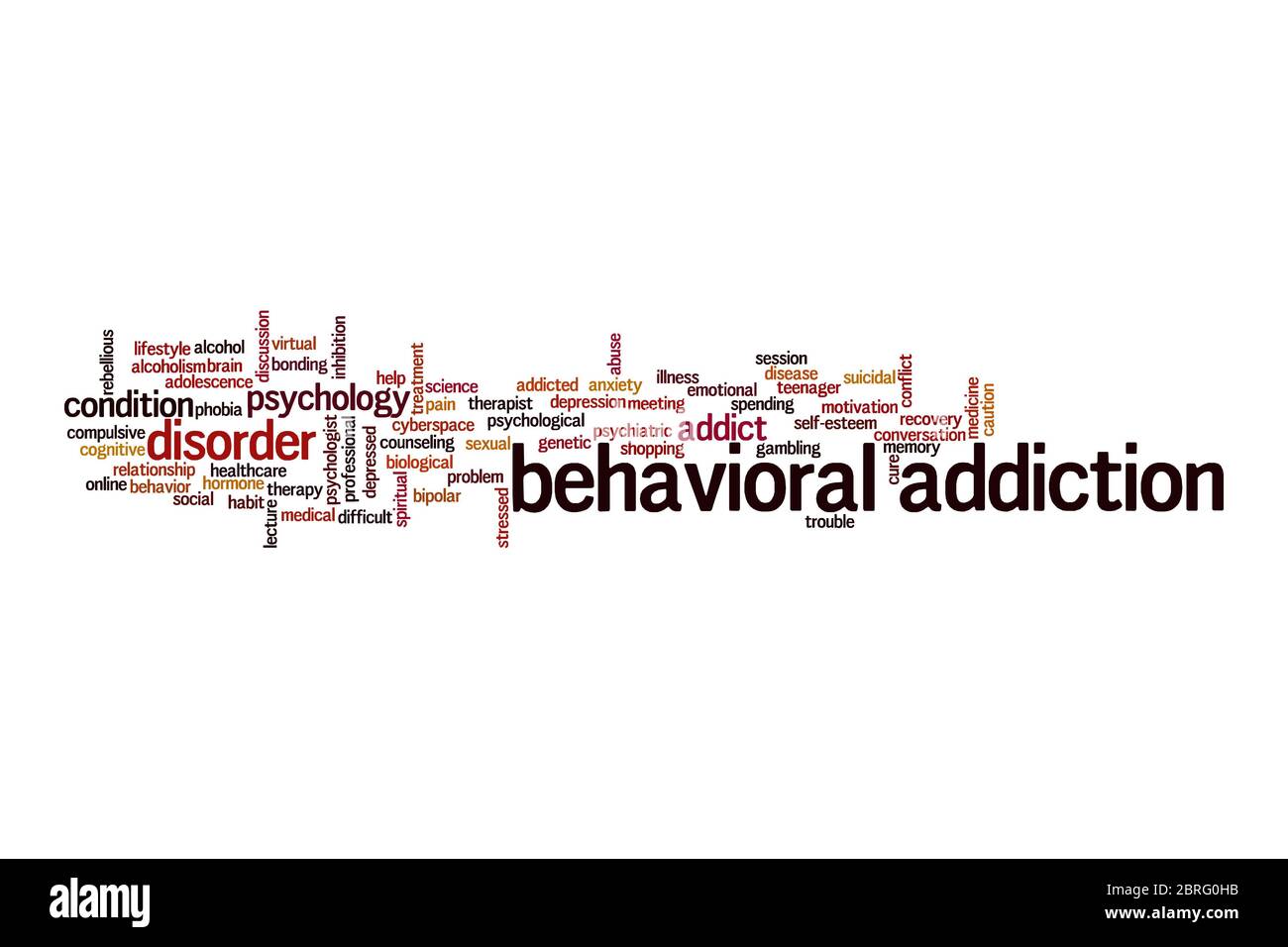Behavioral addiction cloud concept on white background Stock Photo - Alamy