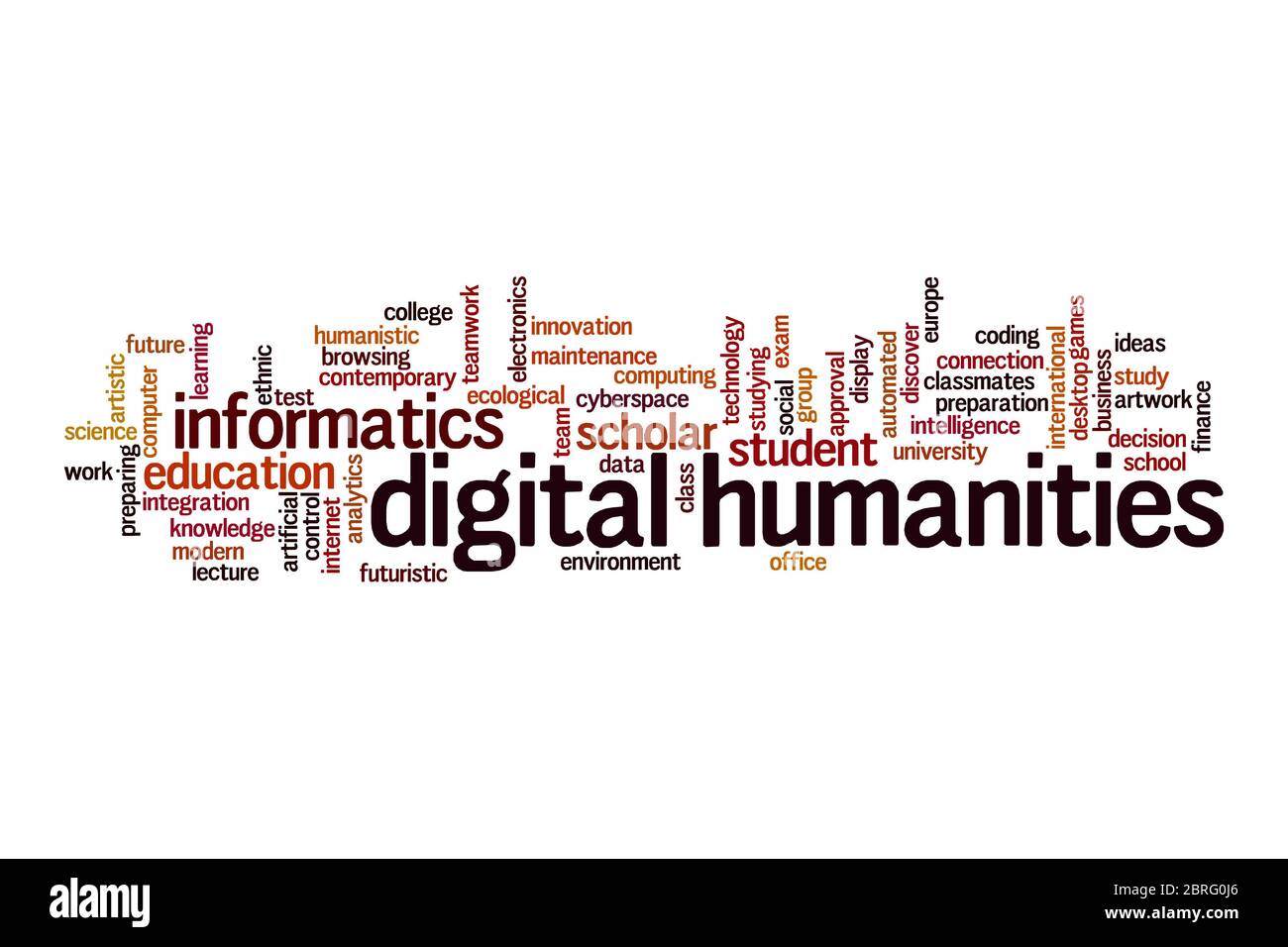 Digital humanities cloud concept on white background Stock Photo - Alamy