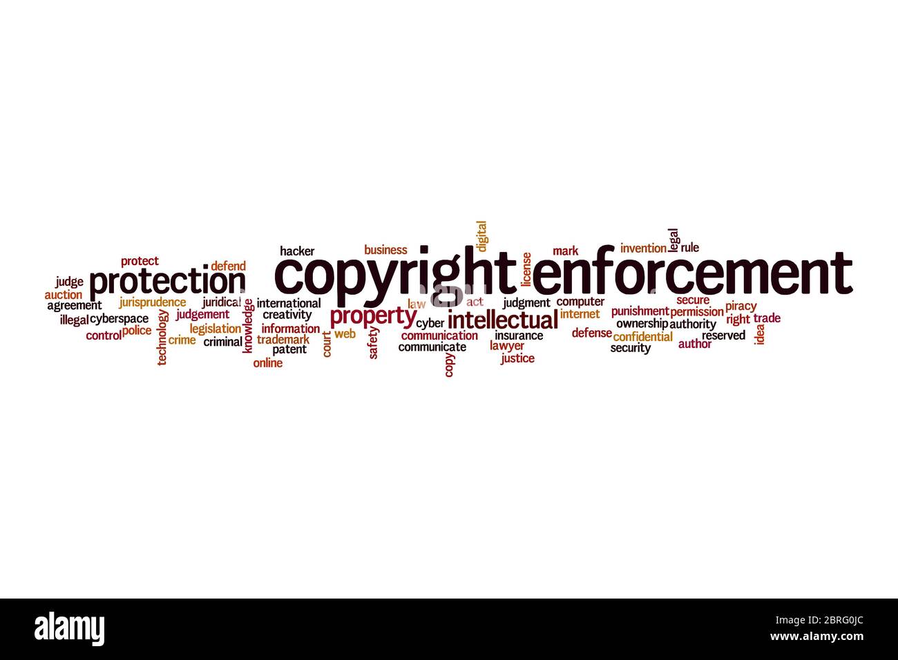 Copyright enforcement cloud concept on white background Stock Photo - Alamy