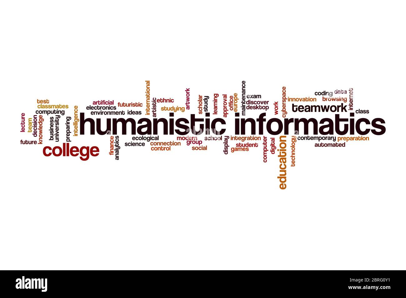 Humanistic informatics cloud concept on white background Stock Photo ...