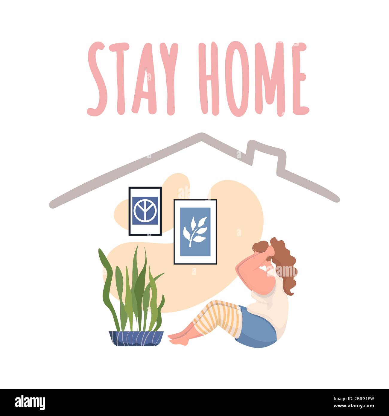 Female athlete doing workout health Stock Vector Images - Alamy