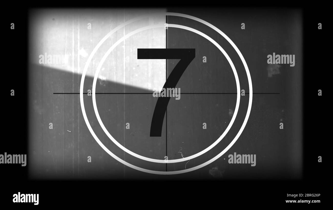 Film countdown clock Black and White Stock Photos & Images - Alamy