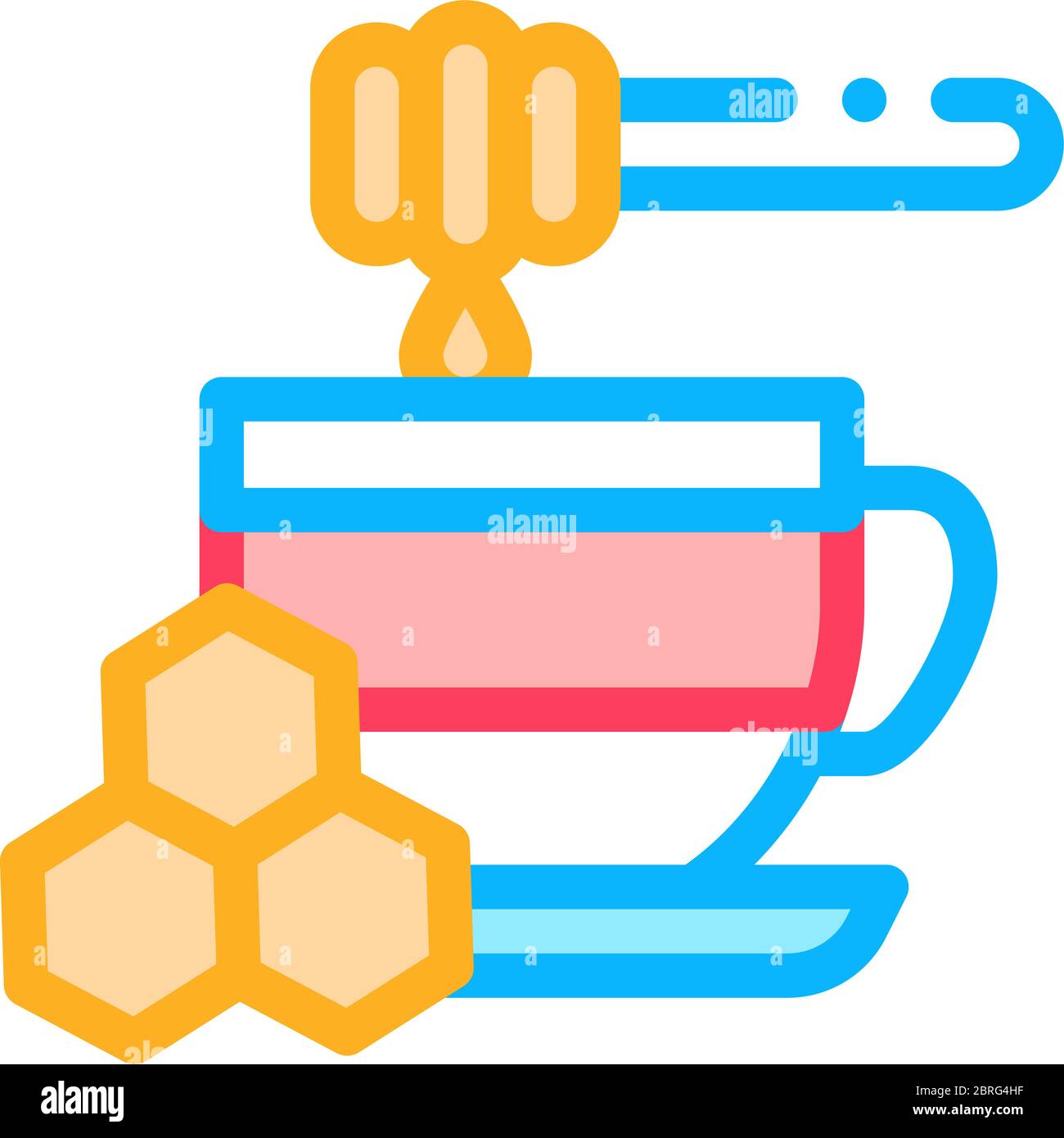 add honey to cup of tea icon vector outline illustration Stock Vector ...