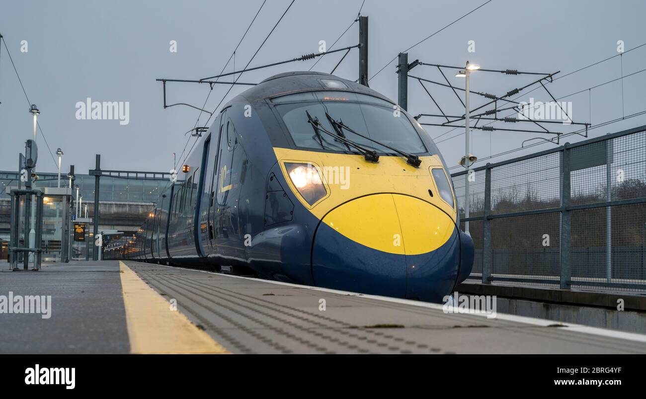 Class 395 high speed passenger train in Southeastern livery waiting at ...