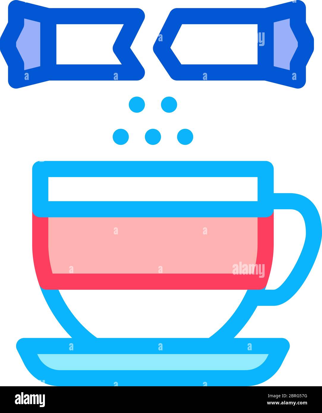sprinkle sugar in cup of tea icon vector outline illustration Stock ...