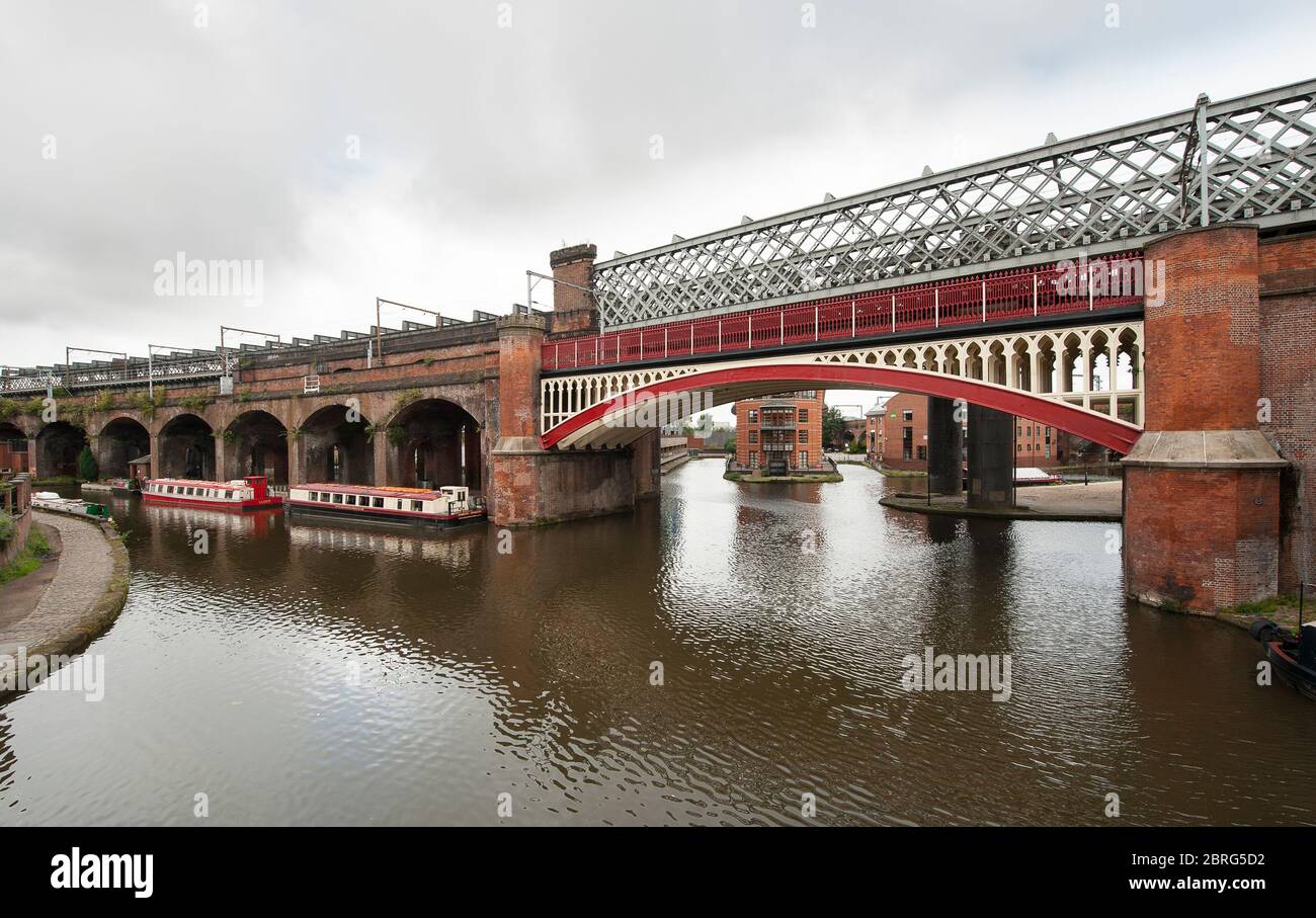 Victorian railway viaducts of the Castlefield Viaduct over the ...