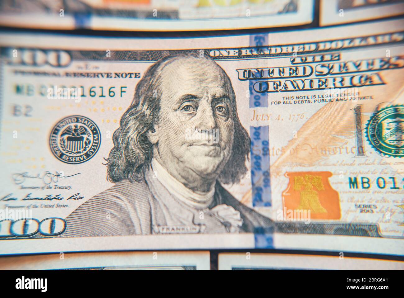 American cash dollars close-up. One Hundred Dollar Banknotes Stock ...