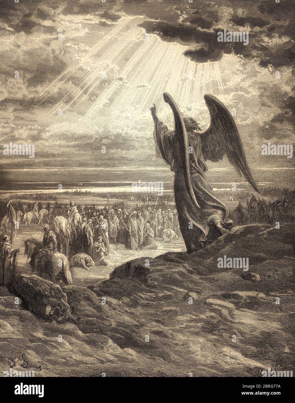 An angel appears to the Israelites, Old Testament, Gustave Doré, 1863 ...
