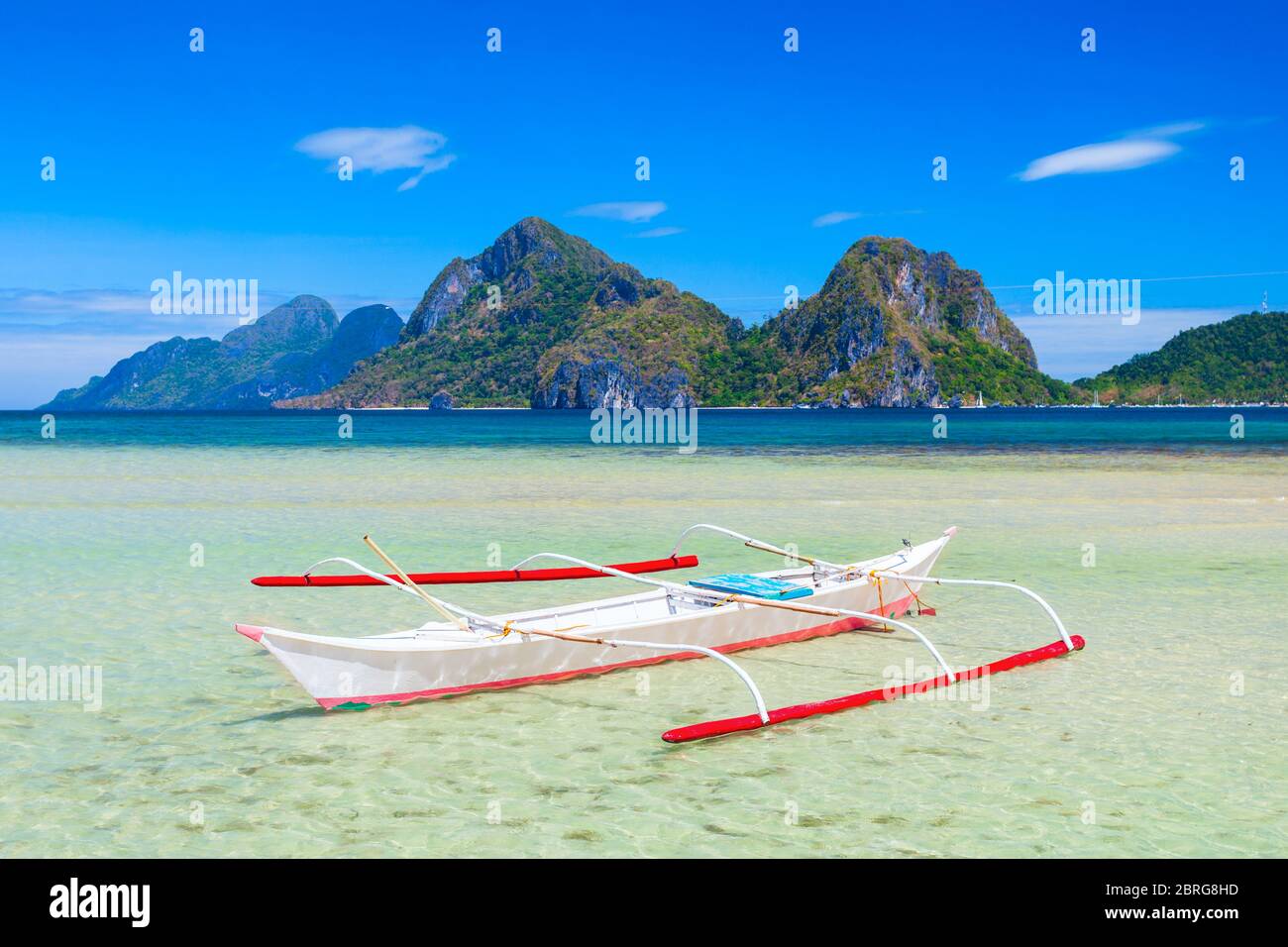 Traditional filipino boat bangka or banca in El Nido province, Palawan ...