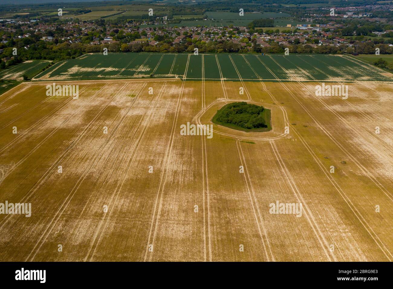 Goring gap aerial view looking north of this West Sussex farming area ...