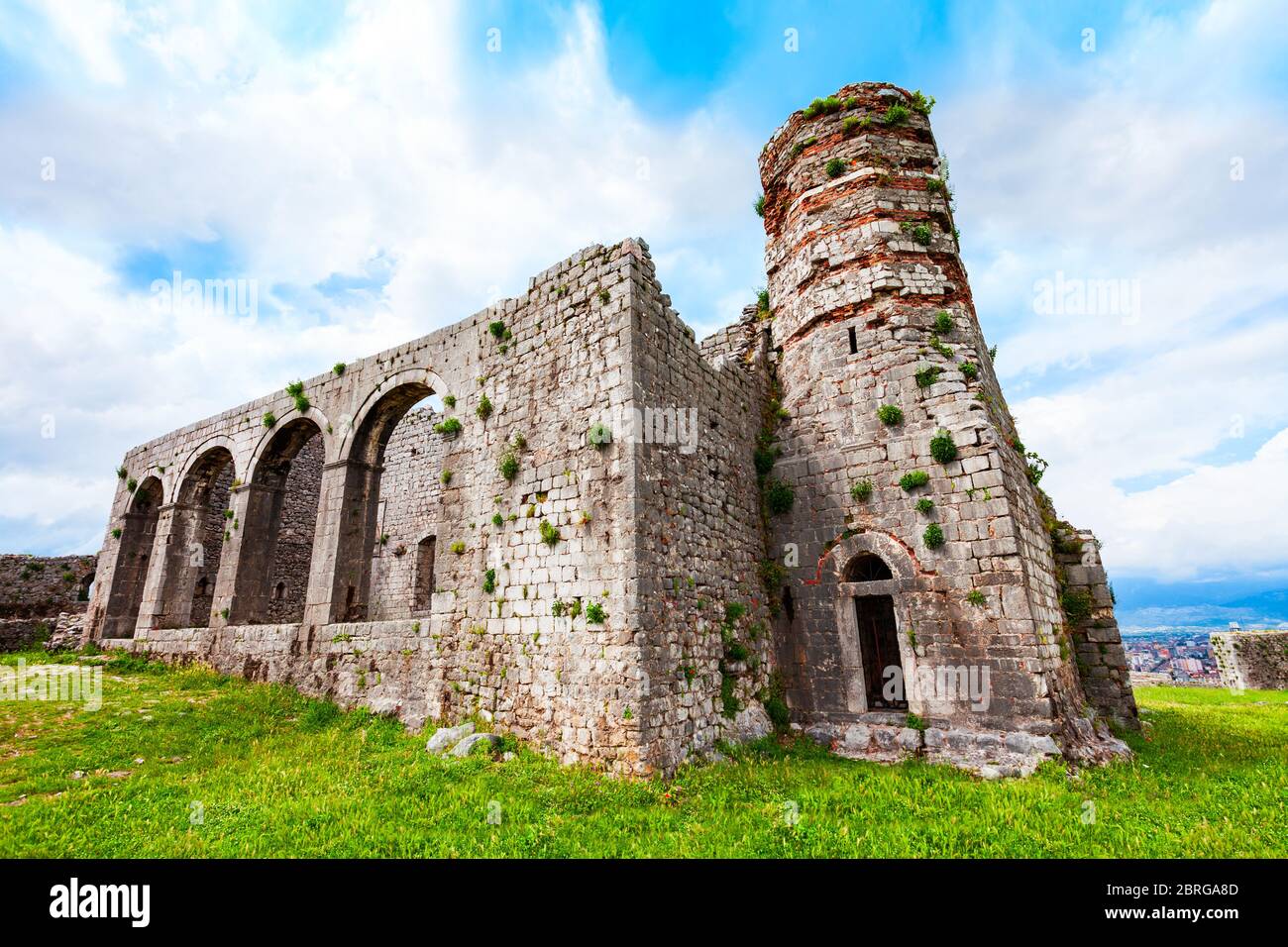 Fatih Sultan Mehmet Mosque or Fatih Mosque ruins in Rozafa Castle in ...