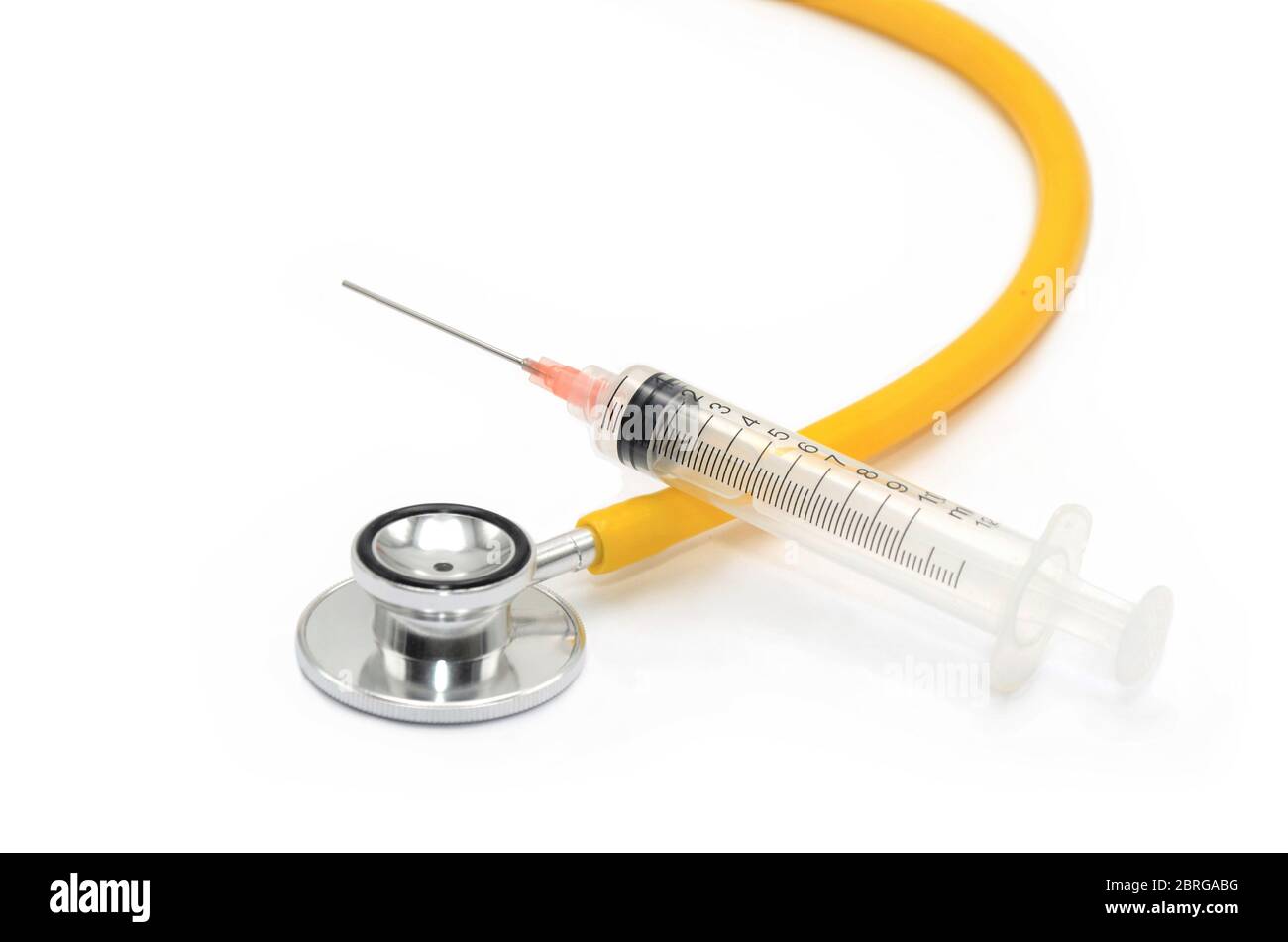 syringe with stethoscope Stock Photo - Alamy