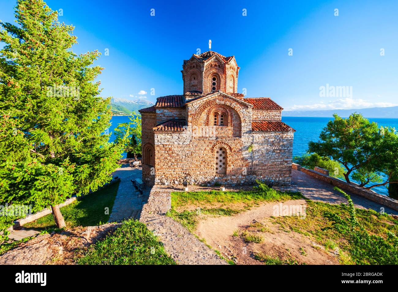 Saint John at Kaneo is a Macedonian Orthodox church near Kaneo beach of ...
