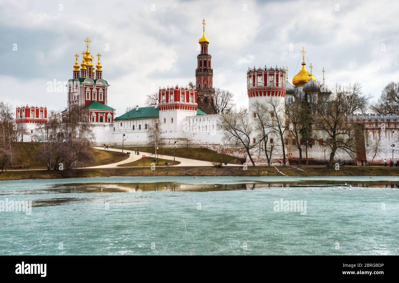Novodevichy convent in spring, Moscow, Russia. It is one of the ...