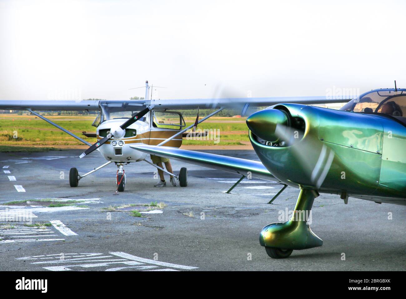 CAP 10 aircraft stop on the hangar, Remove Before flight Stock Photo ...